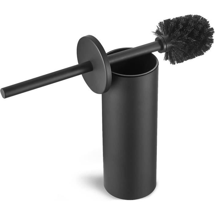 Brosse WC et récipient - avec support - avec long manche - acier inoxydable - avec support ...