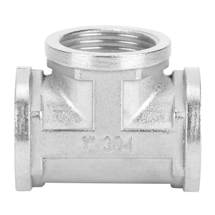 304 Stainless Steel Tee Threaded Pipe Connector pour Industrial Pipe ...
