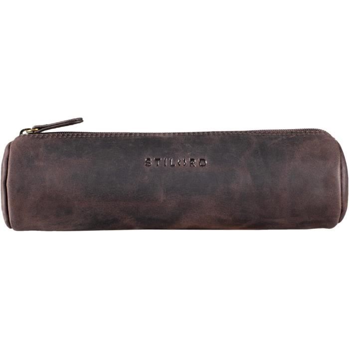 'Miller' Trousse Ronde Cuir Scolaire Vintage Plumier Pochette Porte ...