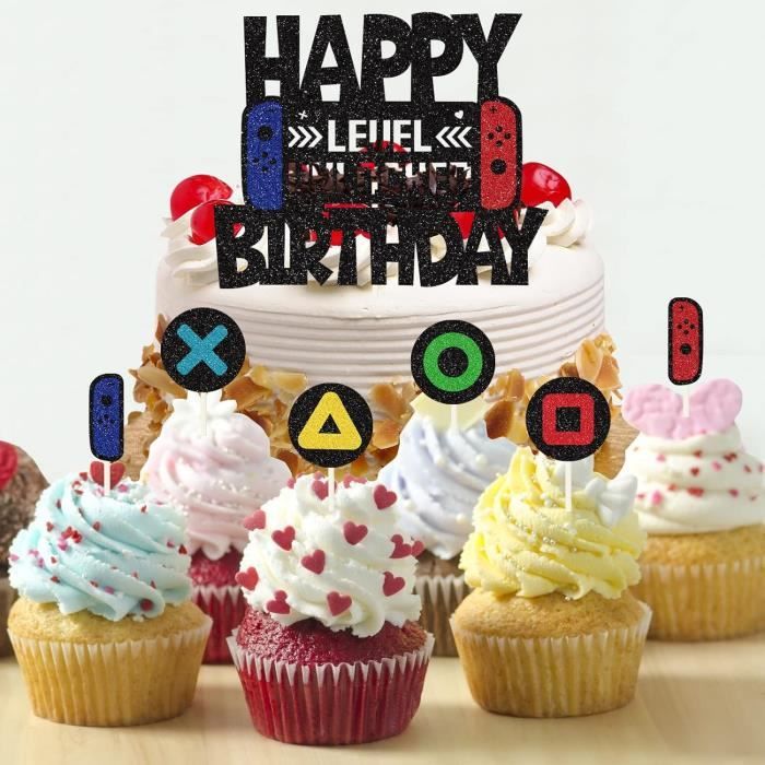 19 Pièce Decoration Gateau Jeux Video Cake Topper Gaming Décoration ...