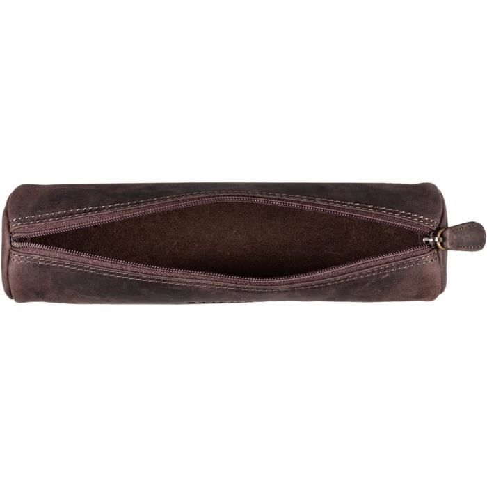'Miller' Trousse Ronde Cuir Scolaire Vintage Plumier Pochette Porte ...