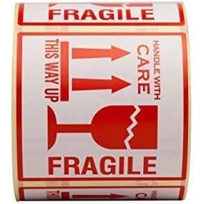 500 Autocollants Fragile Avec Inscription En Anglais This Way Up Handle ...
