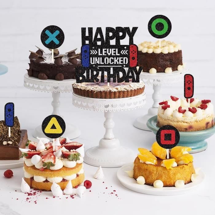19 Pièce Decoration Gateau Jeux Video Cake Topper Gaming Décoration ...