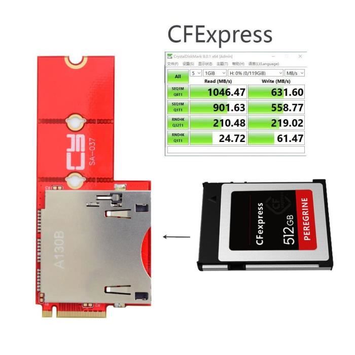 Cy Ngff M.2 Nvme Carte Mère Vers Cf Express Adaptateur D'Extension M2 M ...