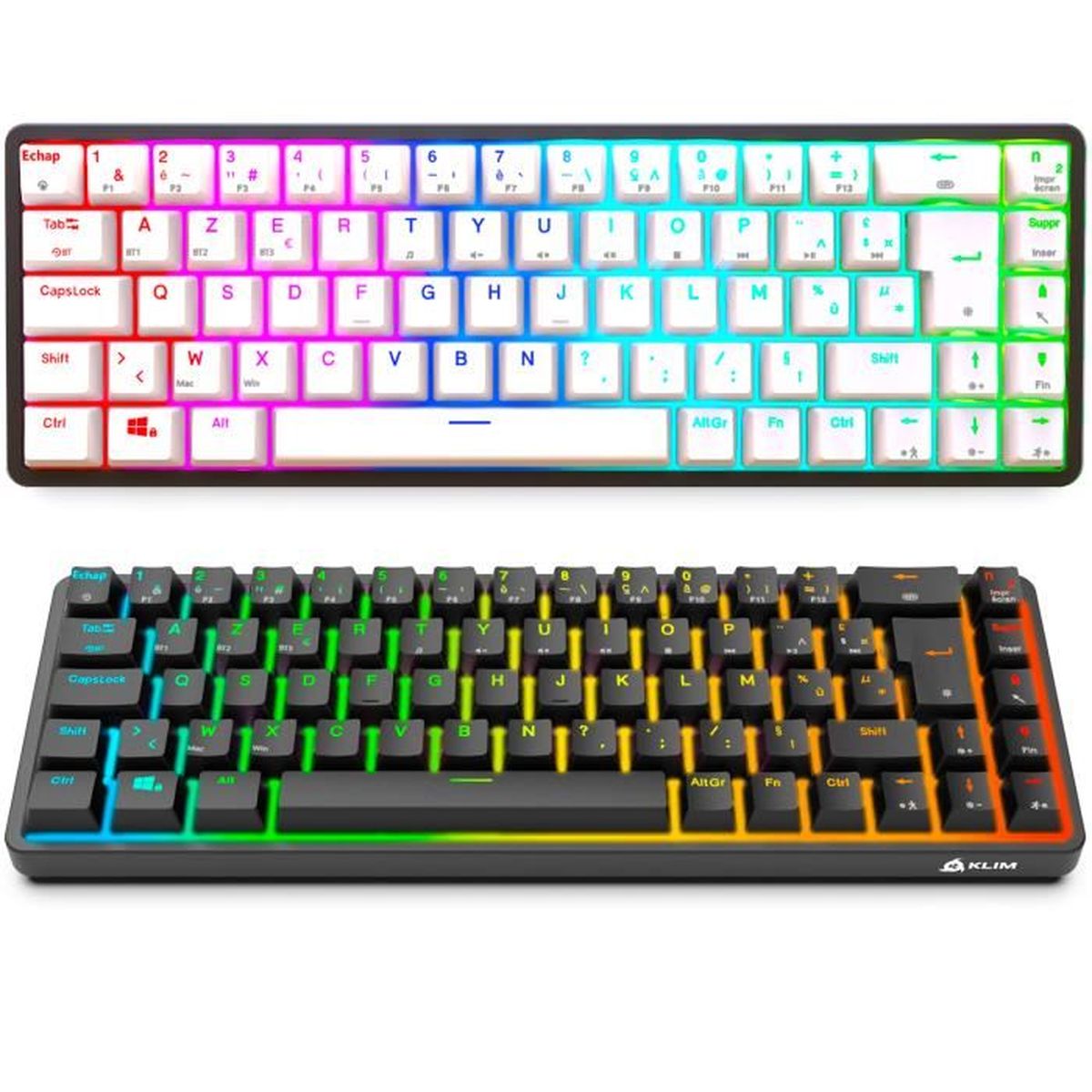 KLIM Shift - Clavier Mécanique Sans Fil 60% AZERTY + NOUVEAUTÉ 2022 ...
