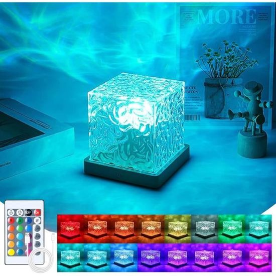 Lampe Projecteur - Lampe Effet Océan - 16 Couleurs - Rechargeable USB - Design Cube - Cdiscount ...