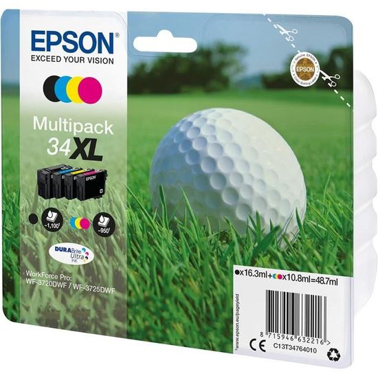 Cartouches d'encre - EPSON - Multipack 34XL - 4 couleurs - Haute ...