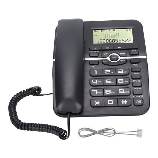 Fdit Téléphone filaire standard Téléphone filaire de bureau KX‑T2028CID 4 groupes de fonctions ...