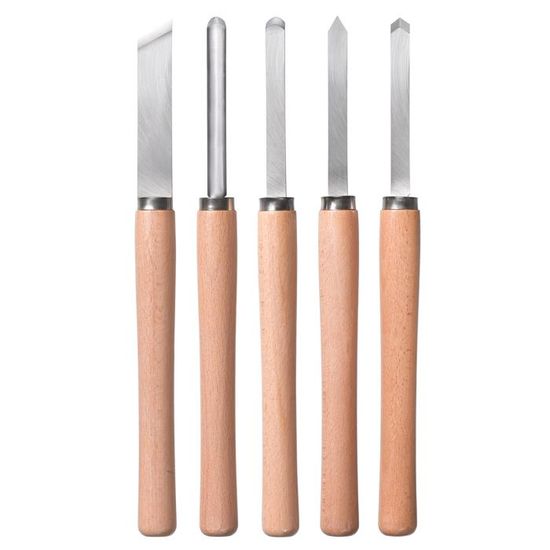 Einhell Ciseaux à bois (5 pièces: 1 bédane, 1 gouge à profiler, 1 ciseau à racler, 1 gouge à ...