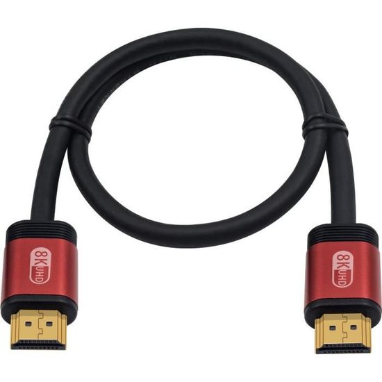 Câble Hdmi 8K, Hdmi 2.1 Ultra Hd Câble Haute Vitesse 48 Gbit-S Prend En ...