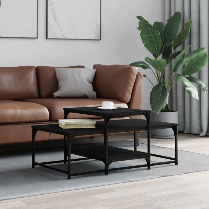 Table de Salon - Design Classique - noir - 102x60x45 cm - bois d ...