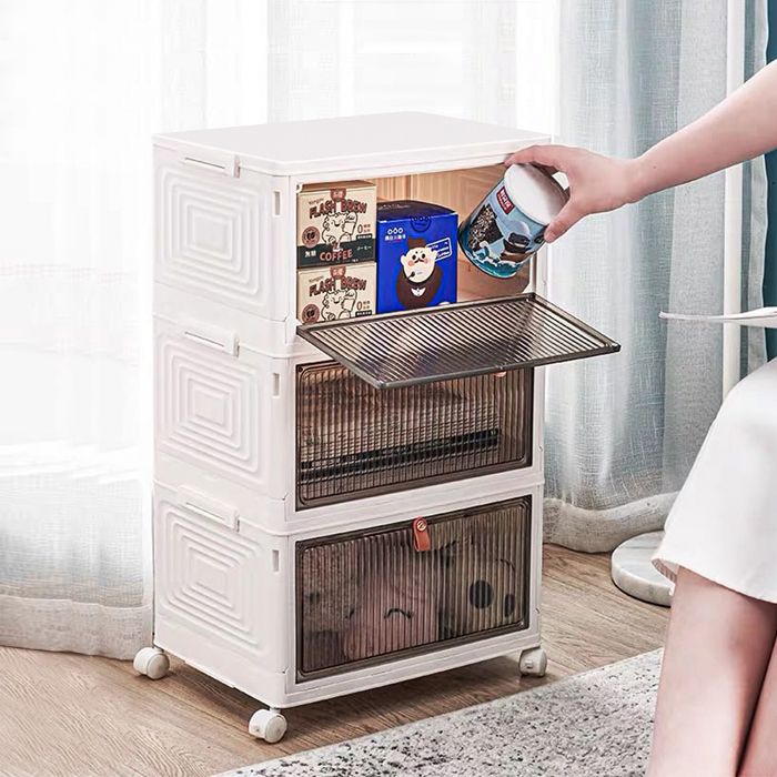 JEOBEST Armoire de rangement en plastique, boîte de rangement pour ...