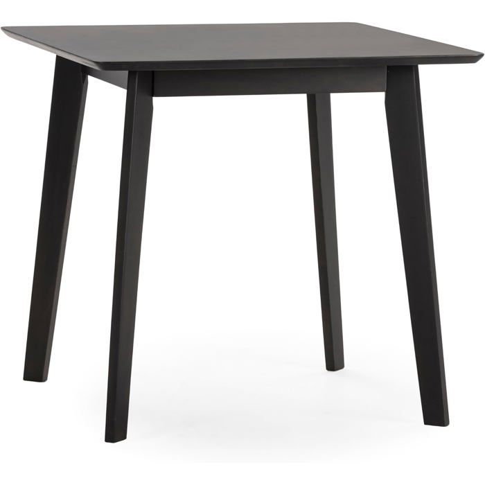HOMN LIVING Table à Manger Pomago 80x80 cm Couleur Noir, Bois Massif ...