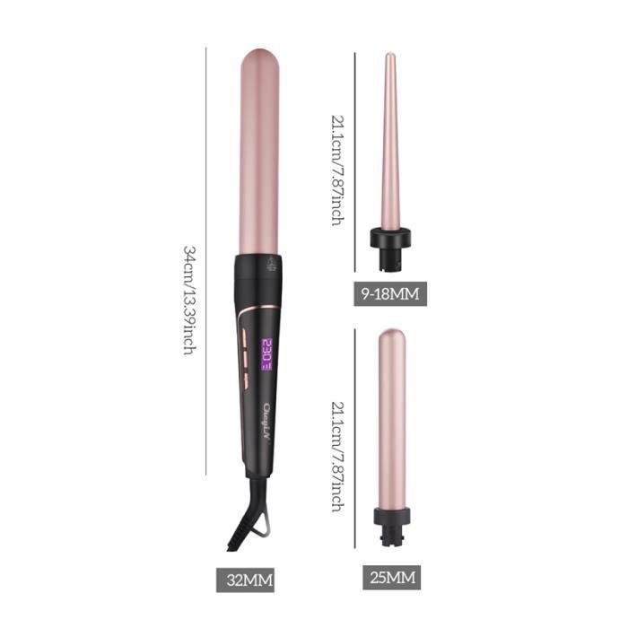 Baguette électrique 3 en 1 pour boucler les cheveux, fer à friser en céramique, professionnel ...