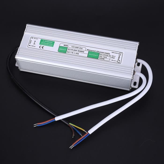 Akozon Alimentation LED étanche 12V 120W Pilote LED Étanche Extérieur ...
