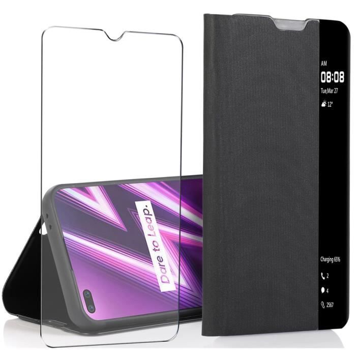 Coque pour Xiaomi Redmi Note 9 Pro / Note 9S Noir, Smart View Étui Cuir ...