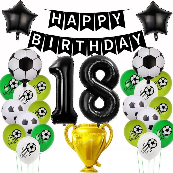Ballon De Football 18 Ans Anniversaire, 18 Ans Decoration Anniversaire ...