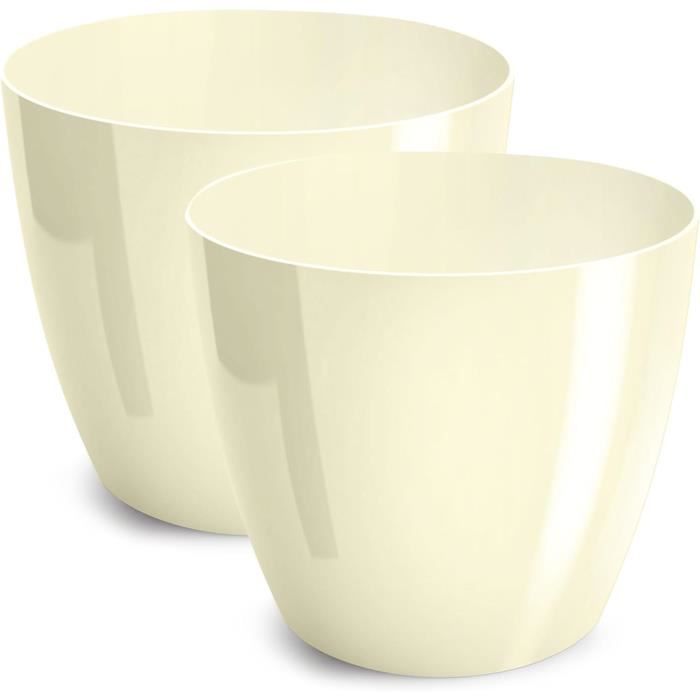 Lot De 2 Pots De Fleurs Brillants En Plastique - Pot Décoratif Pour ...