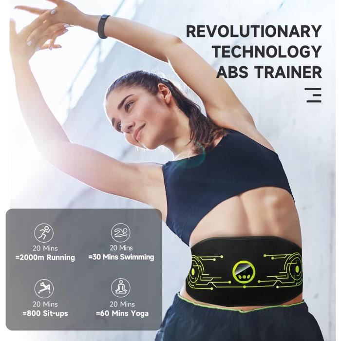 YTTQ Ceinture Abdominal Electrostimulateur, Abdominale Appareil Electrostimulation, Entraînement ...