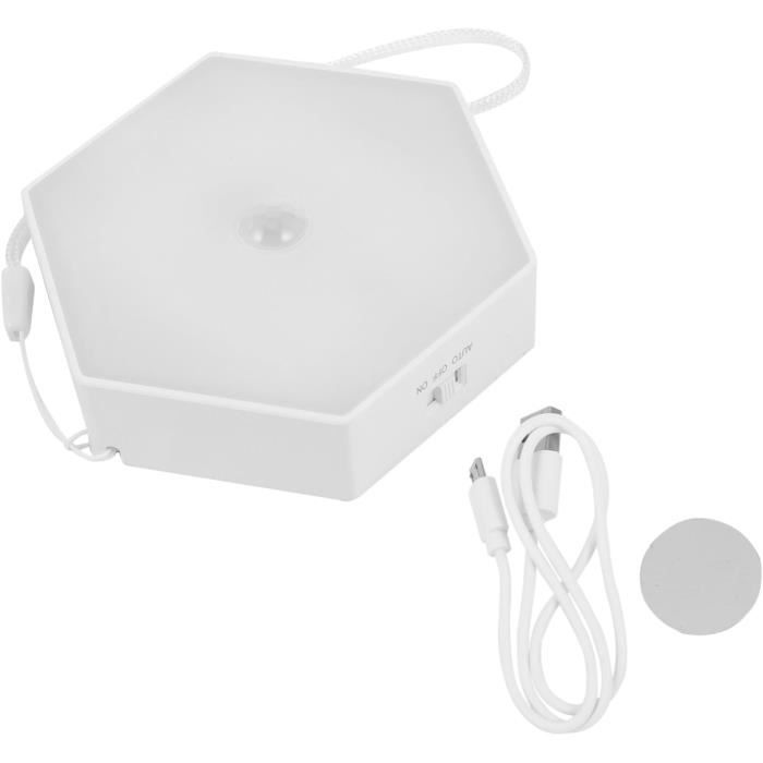 Veilleuse Led Placard Usb Blanc À Induction Lumière Hexagonale À ...