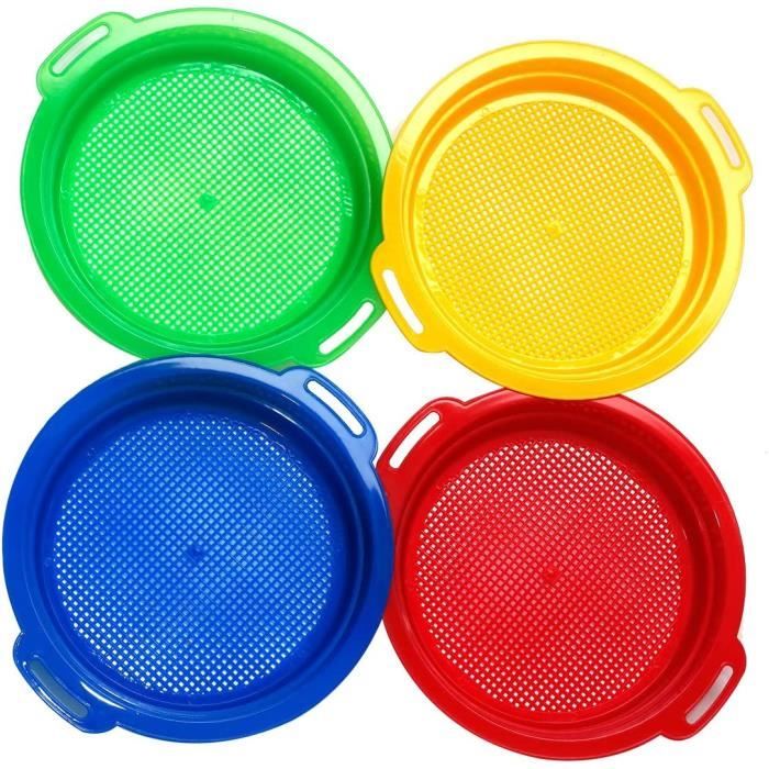 Lot de 4 tamis à sable en plastique pour jardin, parc, plage, bac à ...