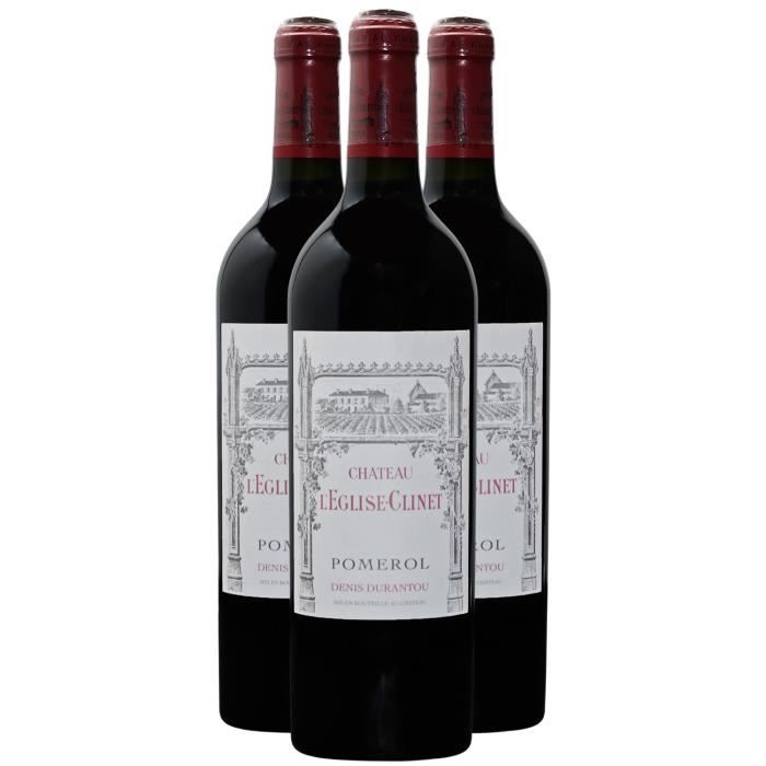 Château L'église Clinet Rouge 2017 - Lot de 3x75cl - Vin Rouge de Bordeaux - Appellation AOC ...