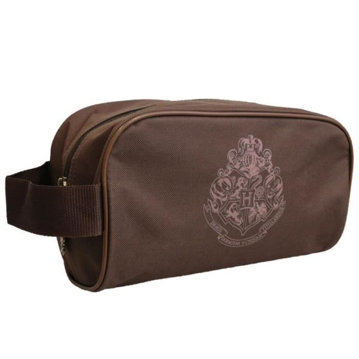 Trousse De Toilette Harry Potter Blason Poudlard Marron Bronze Unique