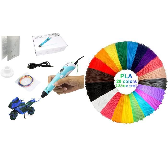 Stylo 3D intelligent avec écran LED, stylo d'impression 3D avec chargement USB,(100m+) recharges ...