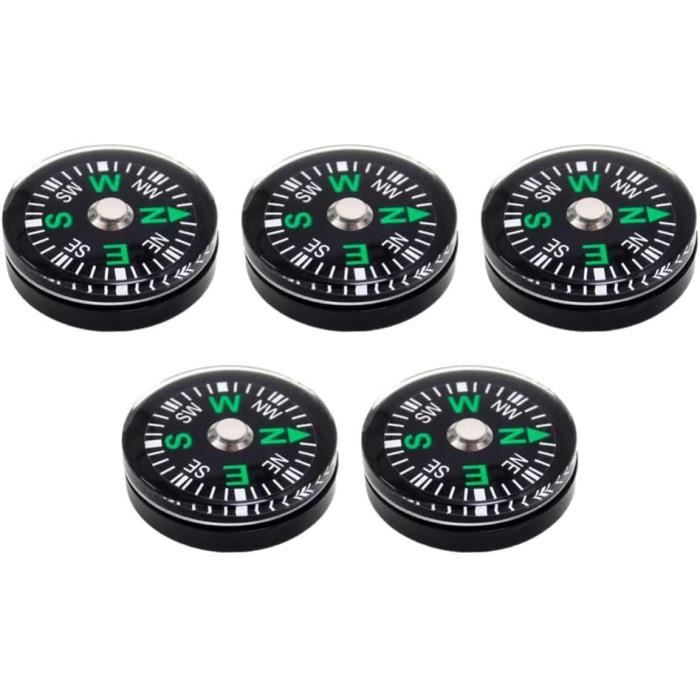 Lot De 5 Boussoles Pour Enfants, Mini Boussole De Randonnée Avec Bouton ...