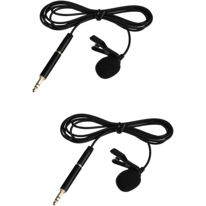 2 Ensembles Micro Cravate à condensateur Micro pour caméra Pare-Brise ...