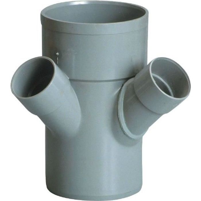 Raccord PVC gris double équerre 45° - Ø 50 - 100 - 50 mm - Triple ...