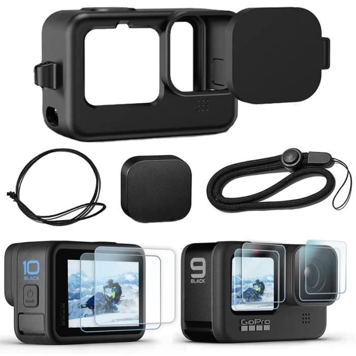 Kit d'accessoires pour GoPro fore12 11 10 9,protecteur d'écran noir ...