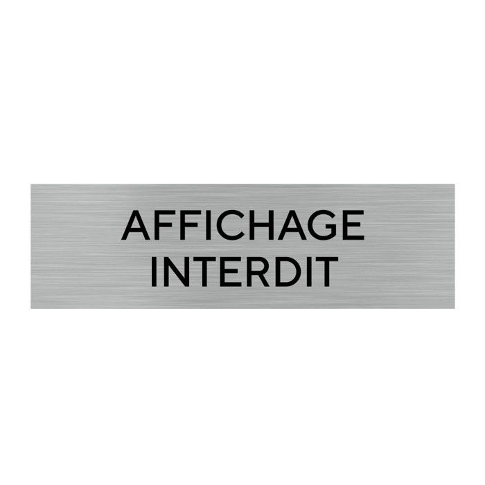 Plaque de porte affichage interdit, 170x50 mm (17x5 cm), aluminium ...