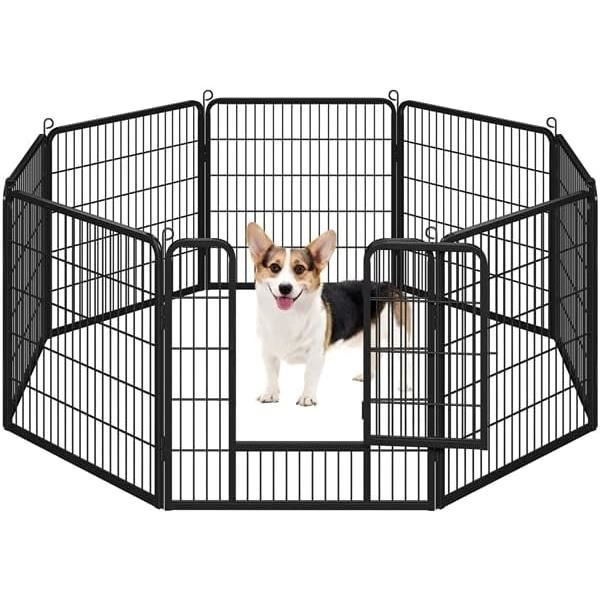 Parc pour Chien 8 Panneaux Parc Chien 80 x 80 cm Enclos Chien Chiot ...