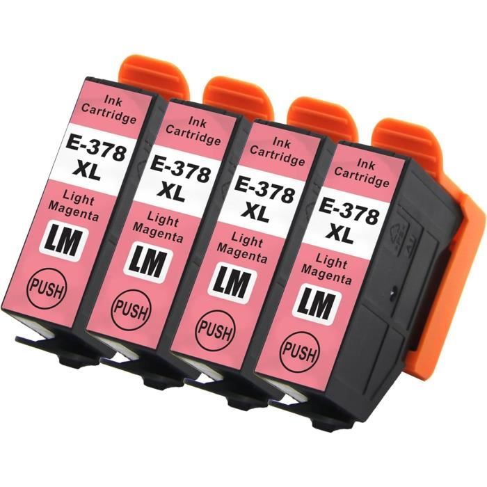 4 Cartouches D'Encre Magenta Clair Pour Remplacer Epson 378Xllm (378Lm ...