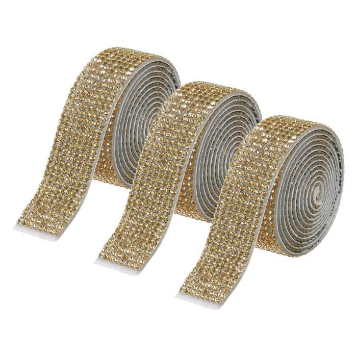 Lot De 3 Rouleaux De Ruban Auto-Adhésif En Strass De 18 Mm Pour Projets ...