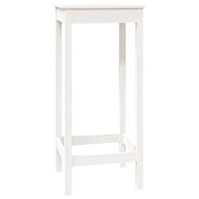 RHO - Tables à manger - Table de bar Blanc 50x50x110 cm Bois massif de ...