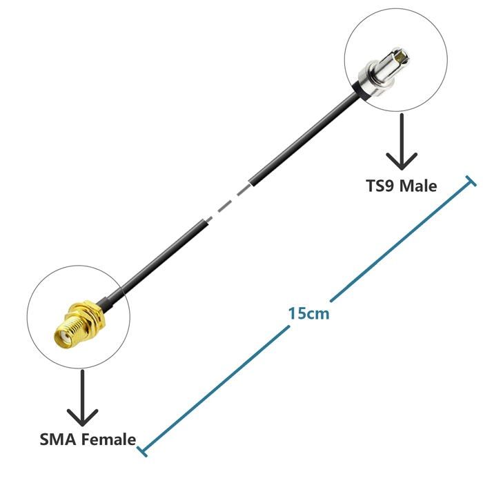 Câble SMA Jack à TS9 Fiche Droite Antenne pour 4G Câble Extension de ...