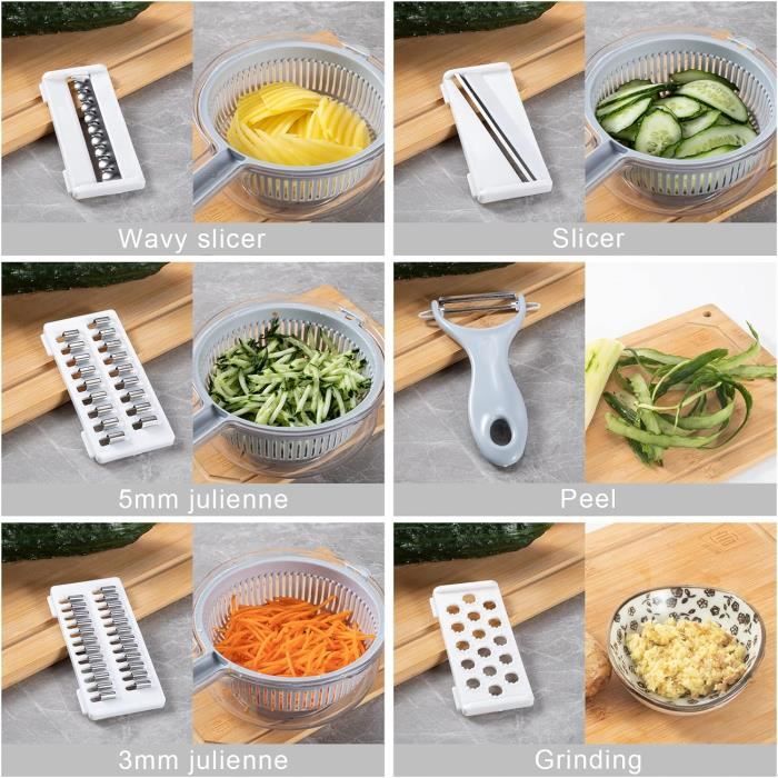 Tranche De Légumes Mandoline - Nouvelle Mise À Jour 10 En 1 Coupe ...