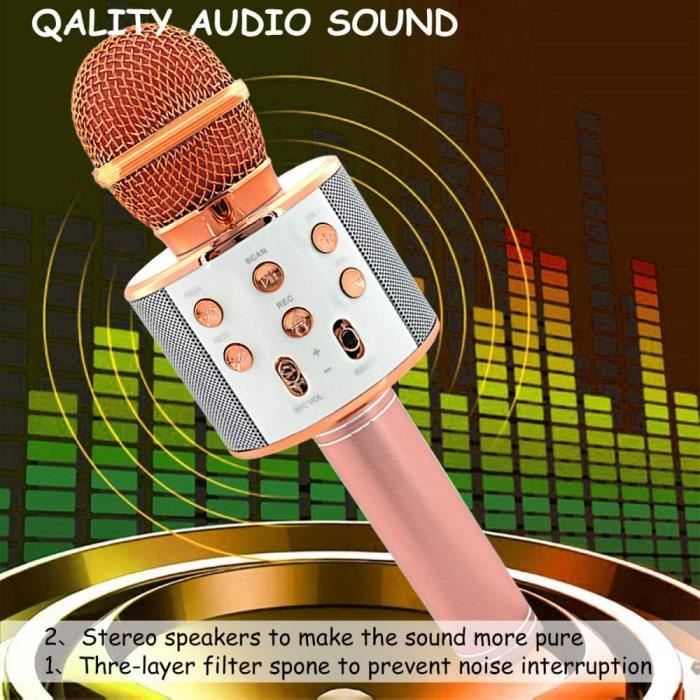Microphone Bluetooth - ZGEER - Portable - Rose Gold - Karaoké ...
