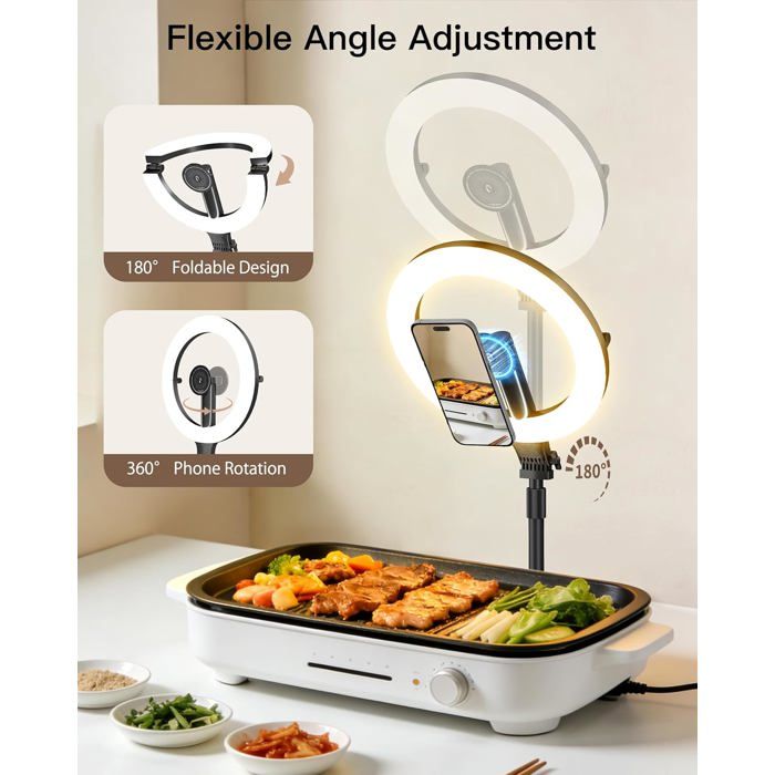 Ring Light 10" pour Vidéoconférence, Anneau Lumineux de Table Bureau ...