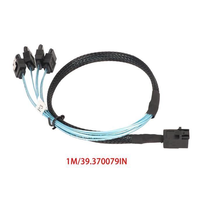 Câble Mini SAS HD - DIOCHE - SFF 8643 vers 4 SATA - 12 Gbps - PVC - 0,5 ...