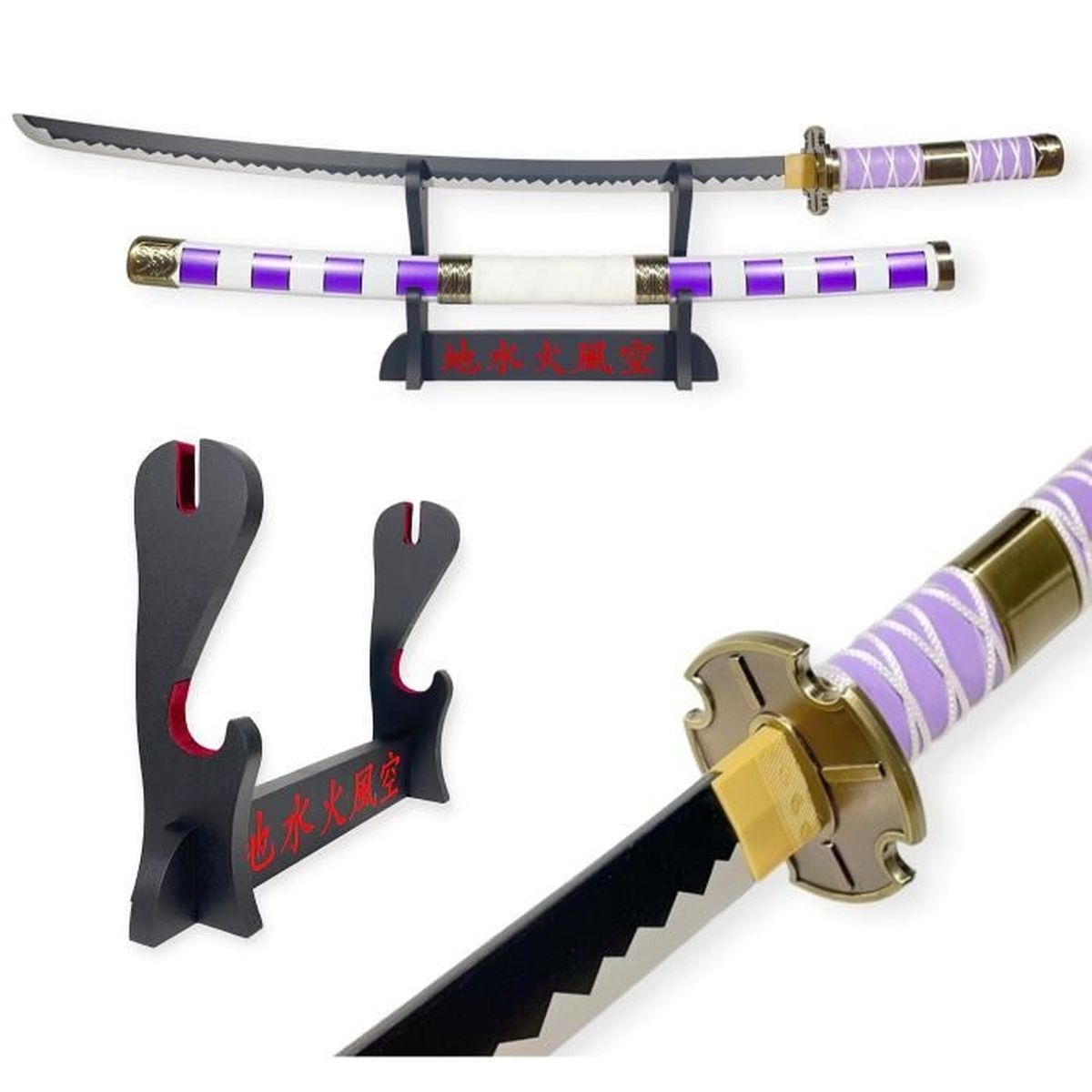 Katana ONE PIECE - Luffy Nidai Kitetsu - Lame Bois (SUPPORT JAPONAIS ...