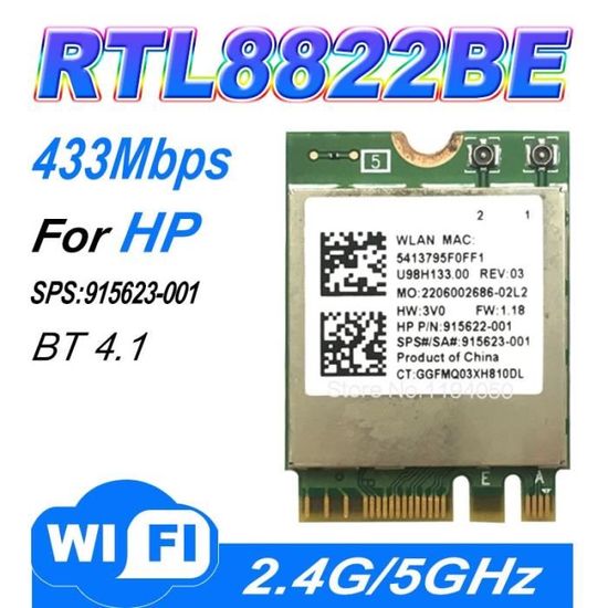 Rtl8822be Rtl8822 Wifi + Bluetooth4.1 Ngff Sans Fil Carte Wlan 2.4g ...
