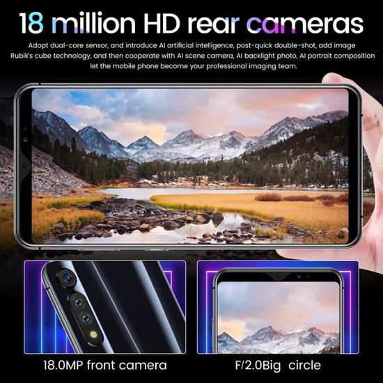 P41 PRO 6.1" HD Ecran Double carte Reconnaissance faciale Smartphone Gradient 6 64G 100-240V (AU ...