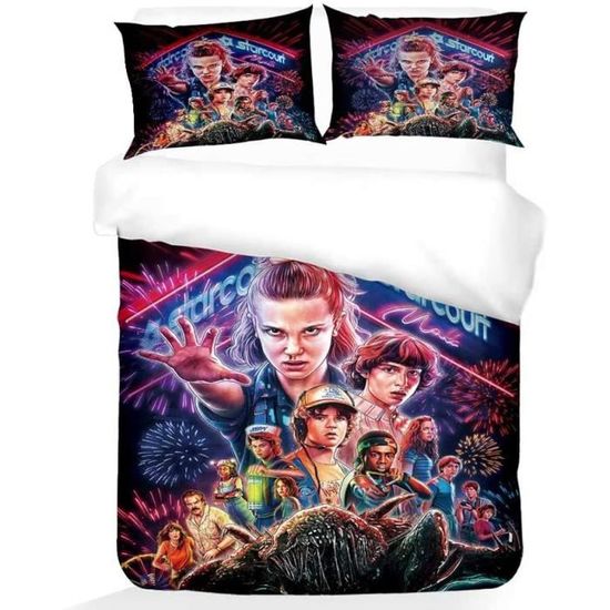Parure de Lit Stranger Things - Housse de Couette 140x200cm - Motif 3D ...