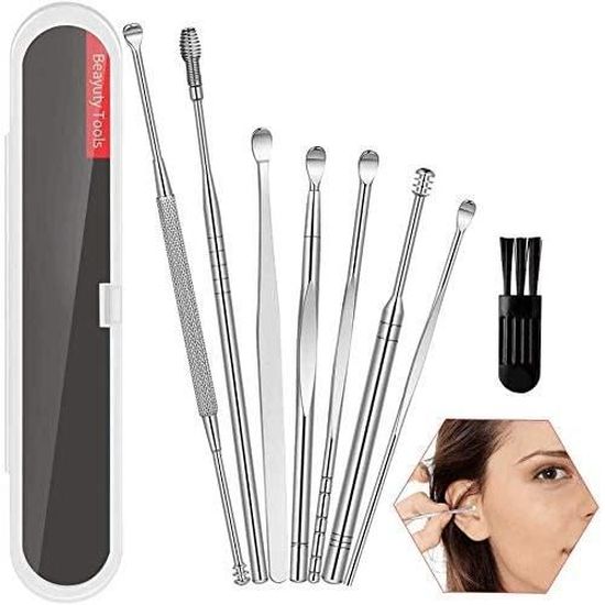 Nettoyant Oreille, 8PCS Cérumen Curette Cure-Oreilles Nettoyeur Médical ...