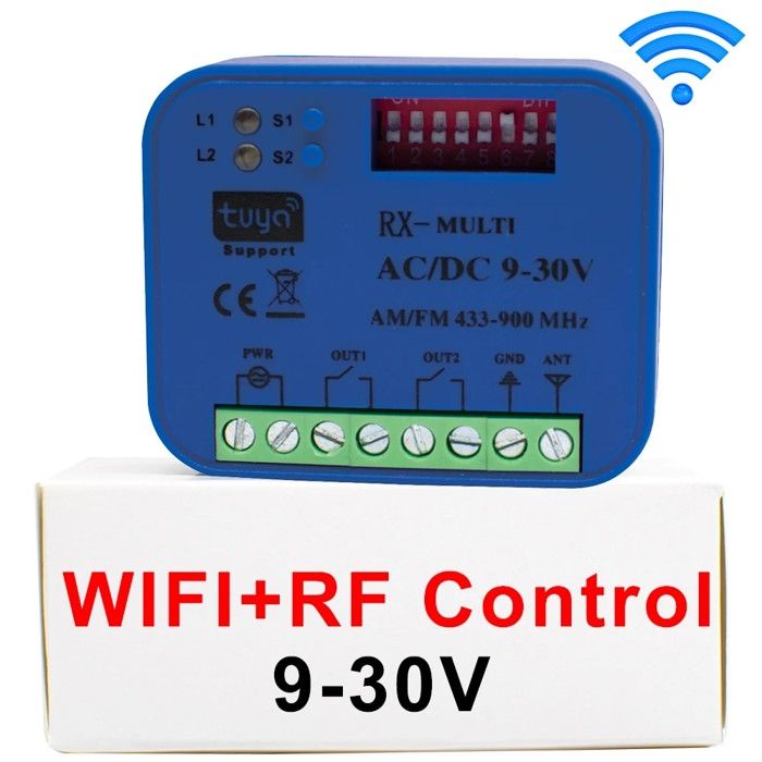 433-900MHz. Tuya WiFi et commutateur de contrôle RF. AC/DC 9-30V ou 85-250V. Récepteur de maison ...