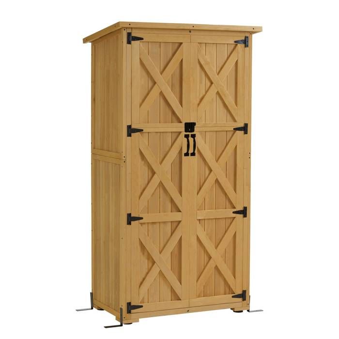 M MCombo Armoire de Jardin en Bois, Petite Maison de Jardin résistante ...