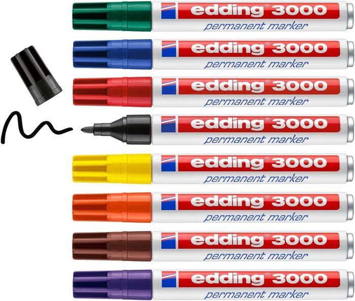 3000 Marqueur permanent - étui métallique de 8 stylos multi-couleur ...